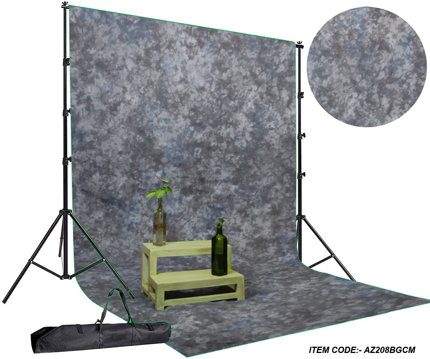 Marble Crush Gray Mottled Muslin Backdrop