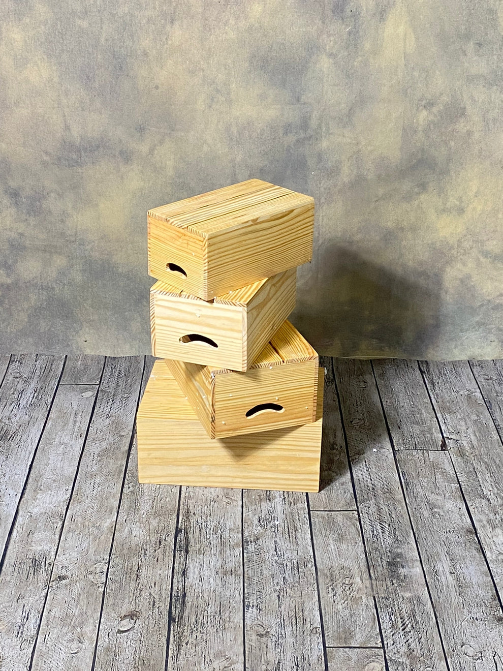 Pine Wooden Props Crates (Set of 4)