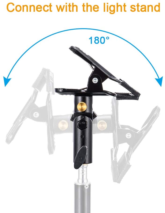 Photo Studio Heavy Duty Metal Clamp Holder with Light Stand